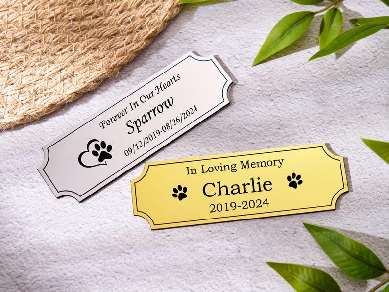 Personalized Gold Name Plate Custom Memorial Plaque Engraved Name ...