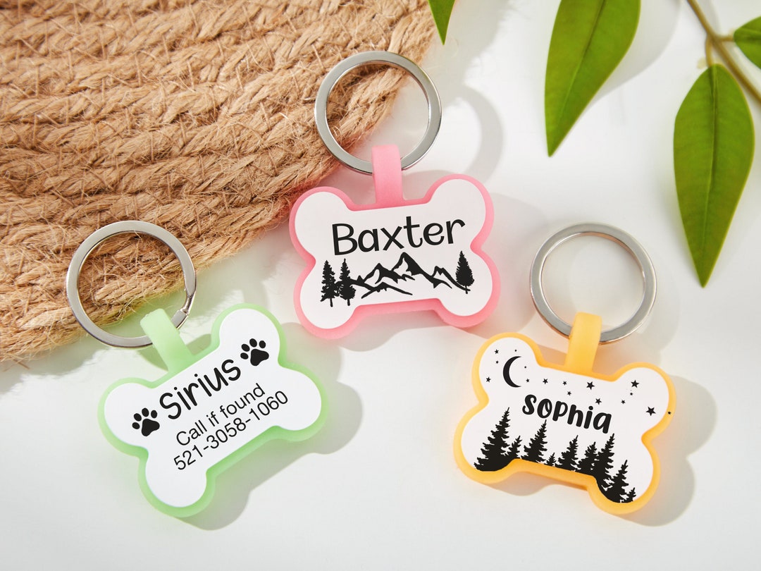 Silicone Dog Tag Personalized,bone Shape,silent Dog Collar Tag,custom ...