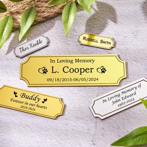 Custom Engraved Plate,memorial Name Plate for Pet Urn, Pet Memorial ...