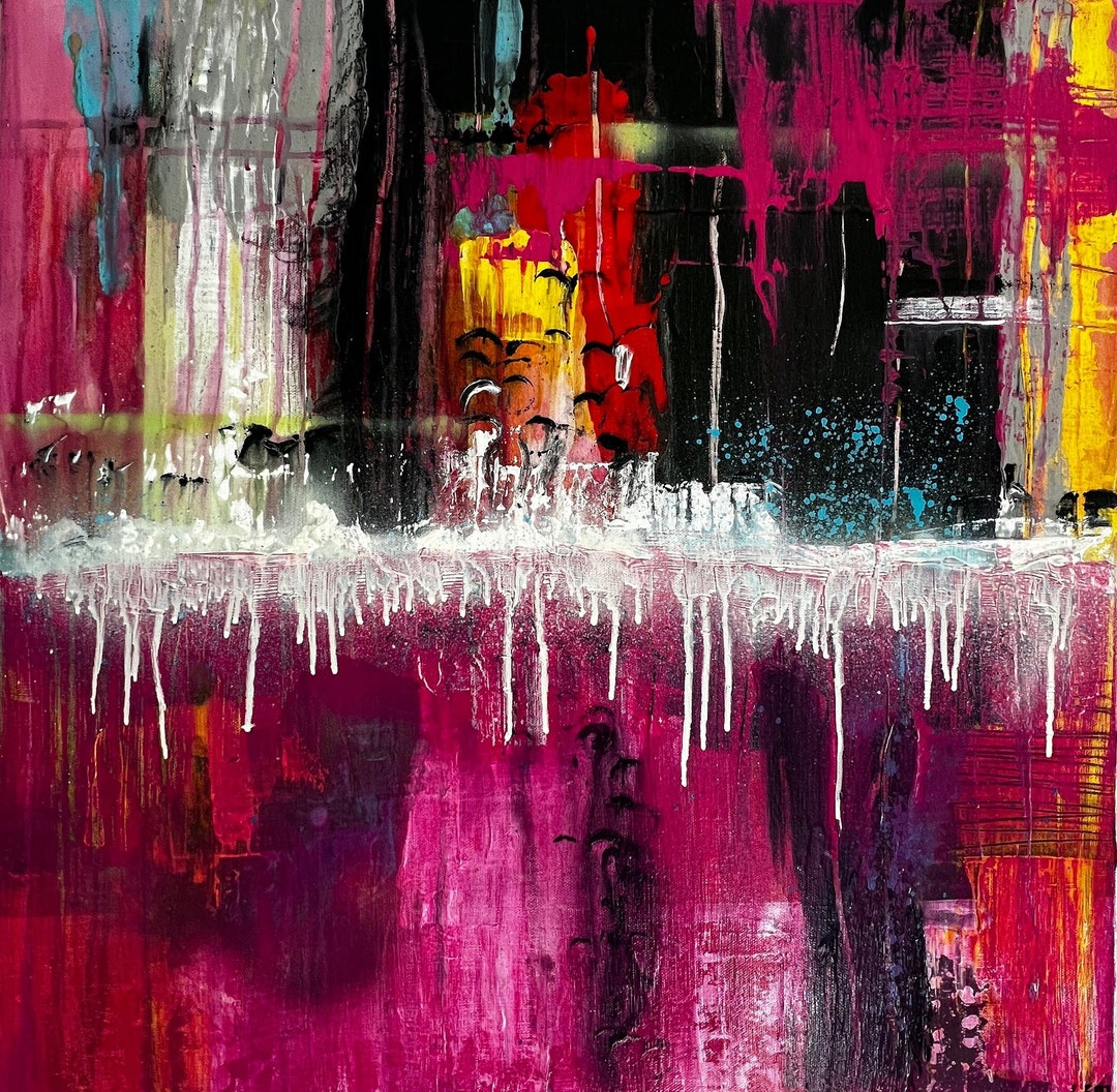 Upside/down / 2x2 Foot Original Acrylic Painting on Framed Canvas - Etsy