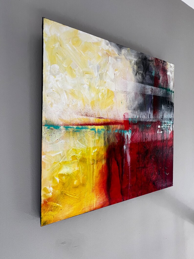 Burn / 2x2 Foot Original Acrylic Painting on Framed Canvas - Etsy