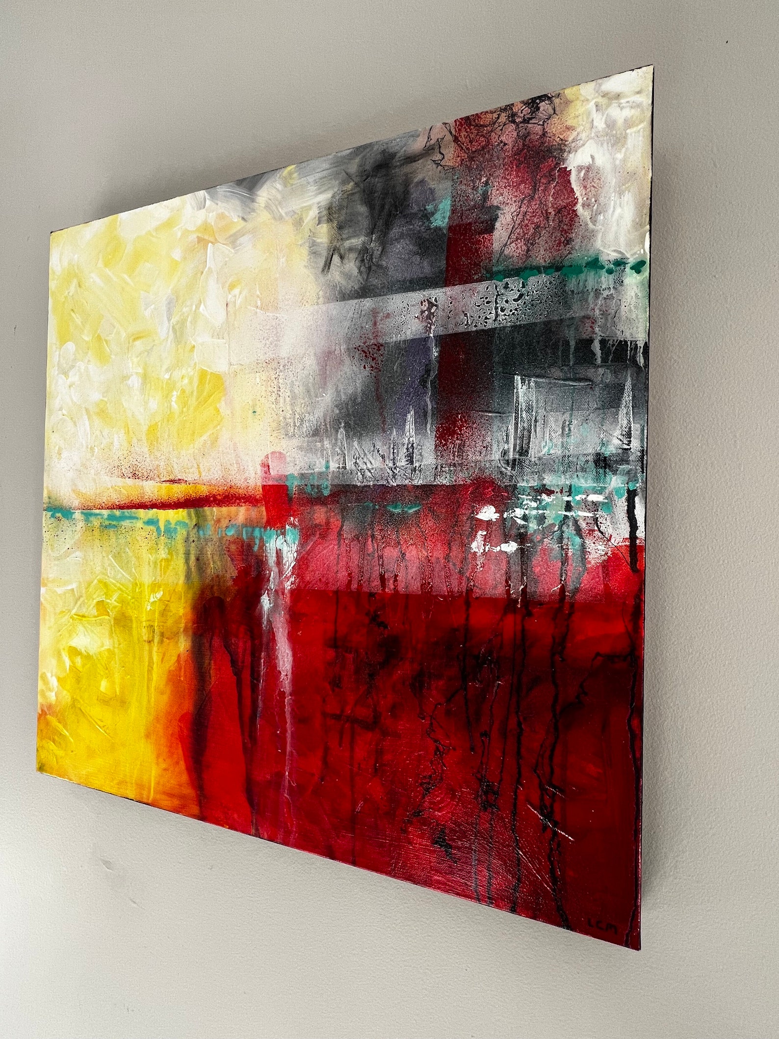 Burn / 2x2 Foot Original Acrylic Painting on Framed Canvas - Etsy