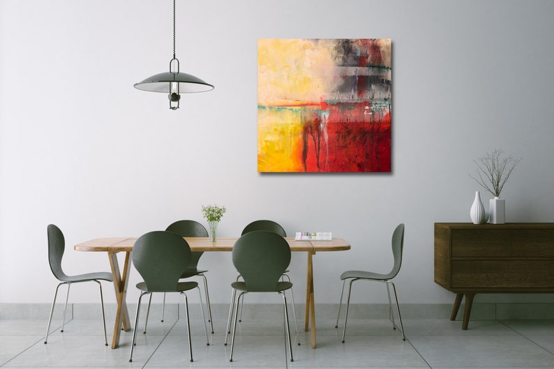 Burn / 2x2 Foot Original Acrylic Painting on Framed Canvas - Etsy