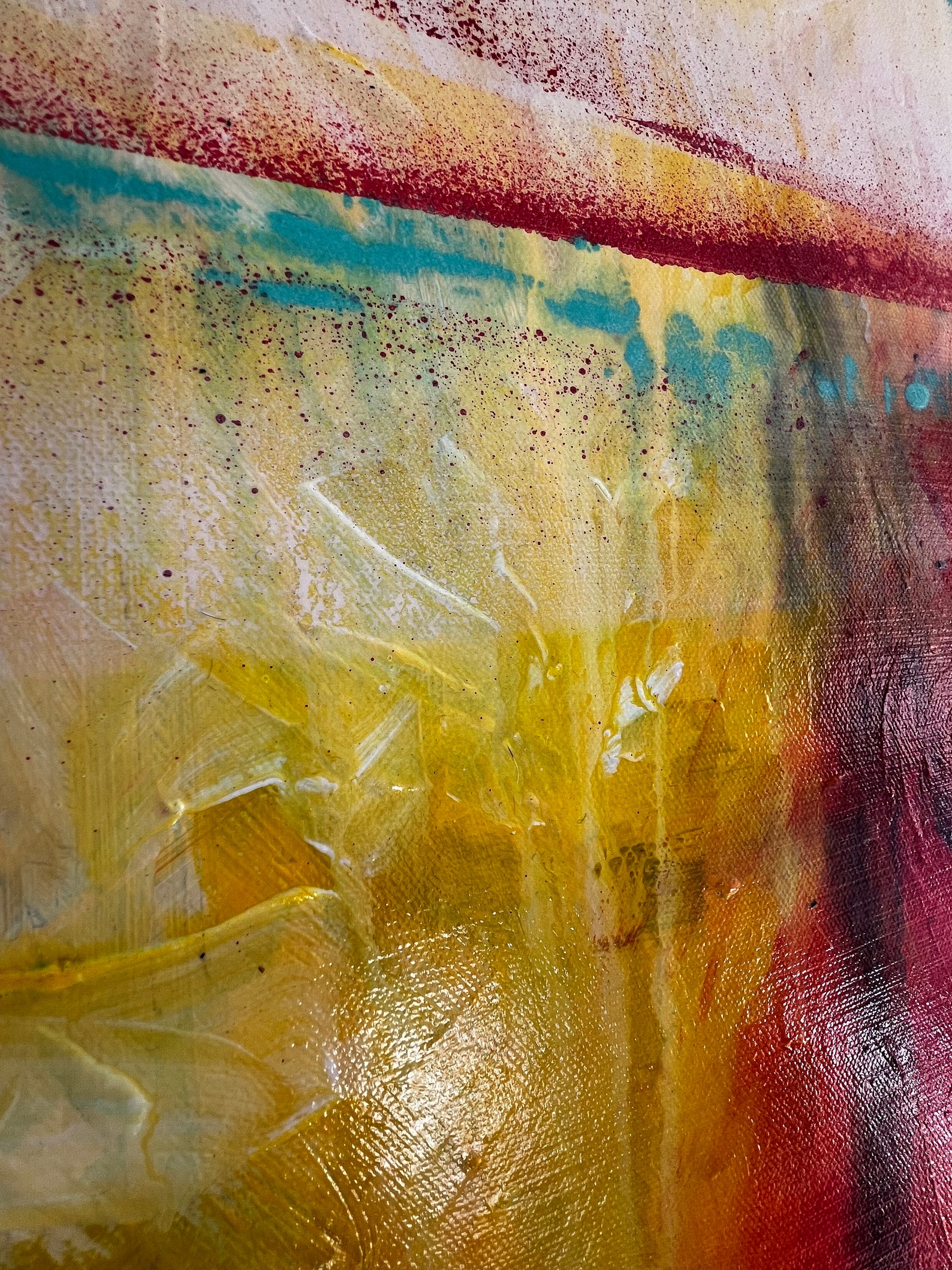 Burn / 2x2 Foot Original Acrylic Painting on Framed Canvas - Etsy