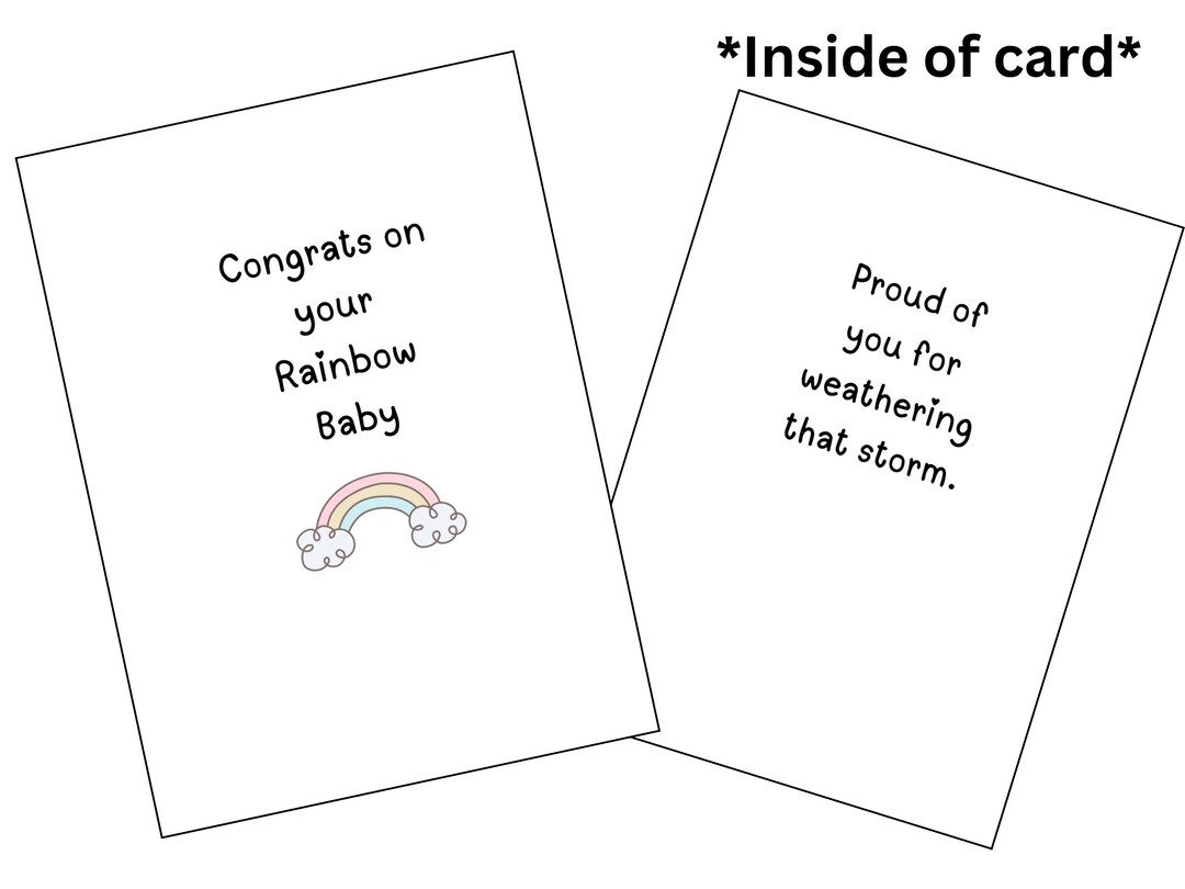 Printable Rainbow Baby Card. Baby Shower Gift for New Mom. Digital ...