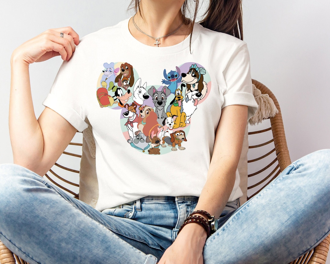 Disney Dogs Shirt, Disney Goofy Pluto Bolt Dug Shirt, Dog Lover Shirt ...