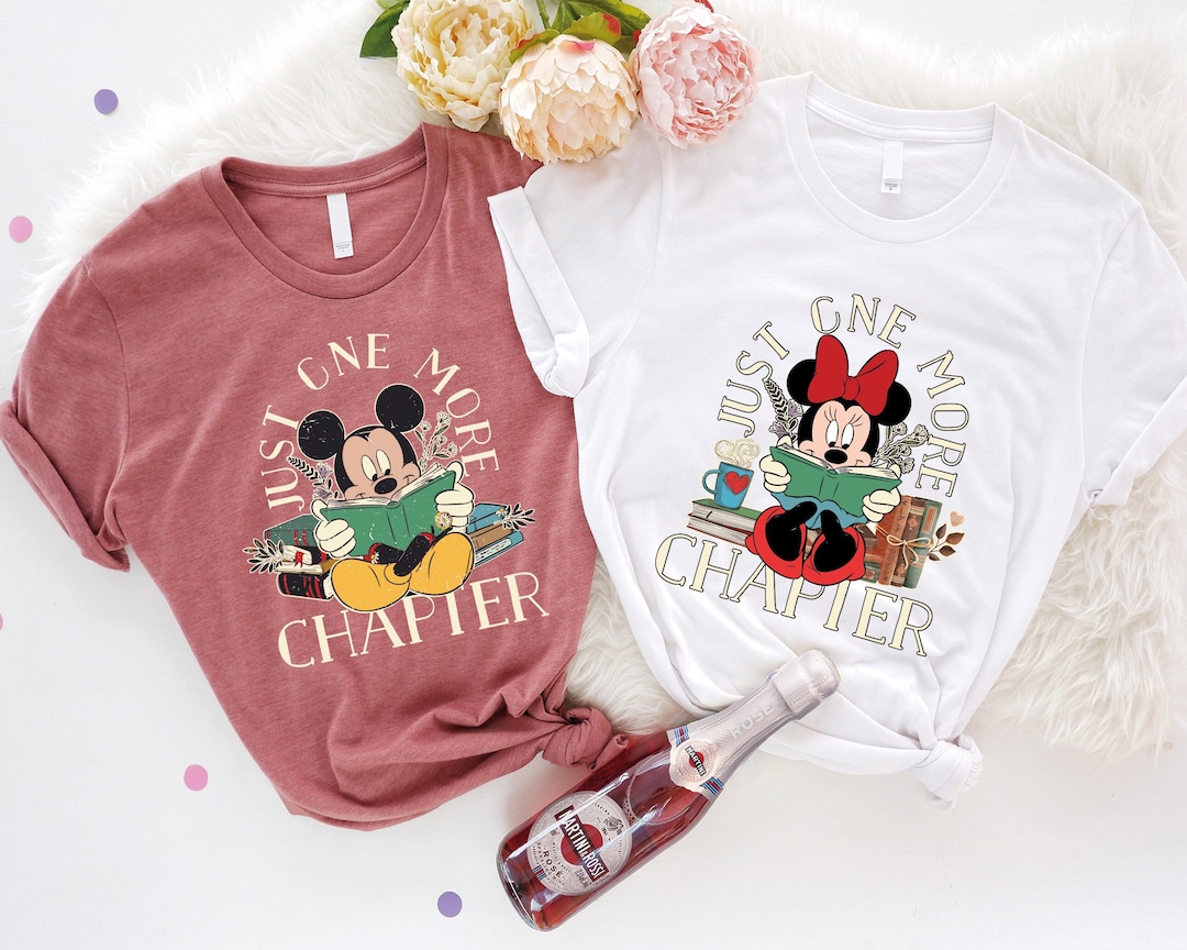 Just One More Chapter Mickey Minnie Shirt, Book Lover Shirt, Reading ...