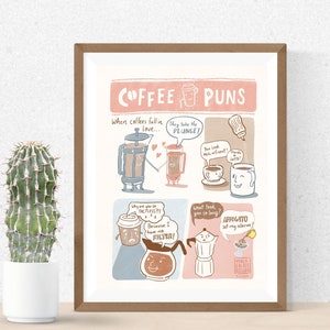 Funny Cafe Puns Art Print - Etsy