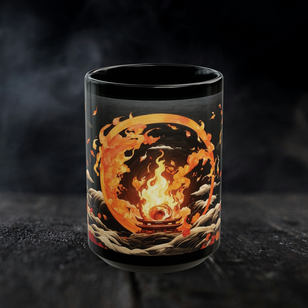 Realistic Flame Wheel Japanese Art Design - Etsy