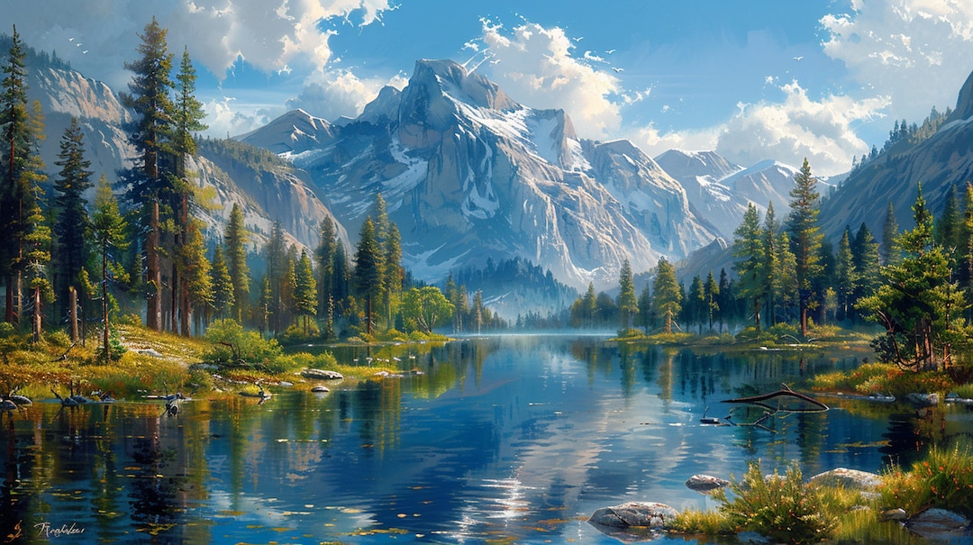 Landscapes Oil Painting Digital Nature - Etsy