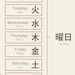Japanese Days of the Week Digital Poster - Etsy