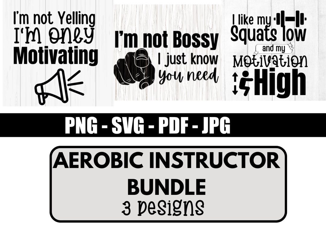 Aerobic Instructor Svg Bundle Funny Fitness Coach Svg Workout ...