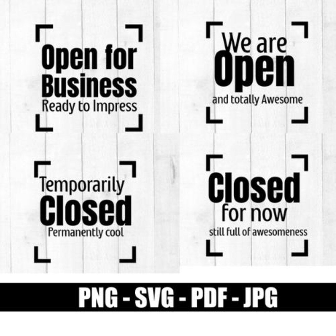 We Are Open Closed Sign Svg Bundle Funny Shop Door Sign Svg Png ...