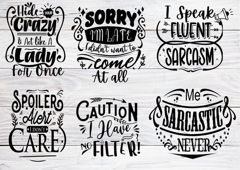 20 Funny Sarcastic Svg Bundle Designs Sassy Quotes Svg Cricut ...