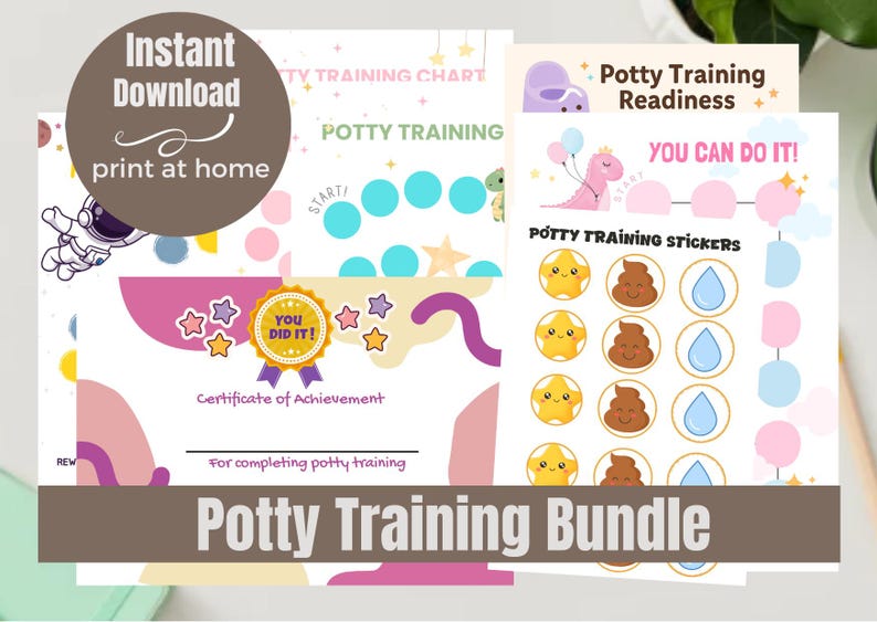 Potty Training Kit: Checklist, Chart & Certificate - Toddler Training ...