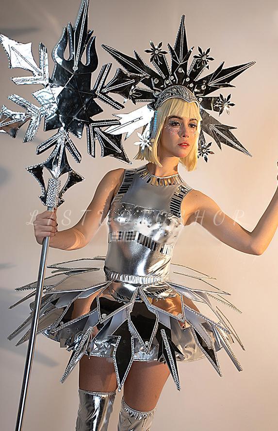 Cyberpunk LED Costume: Silver Futuristic Armor, Burning Man Cosplay - Etsy