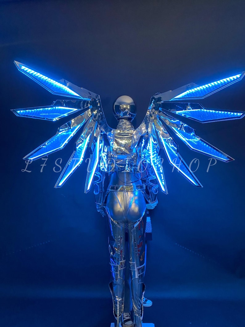 Cyberpunk LED Exoskeleton Costume: Gothic Halloween Armor With Wings - Etsy