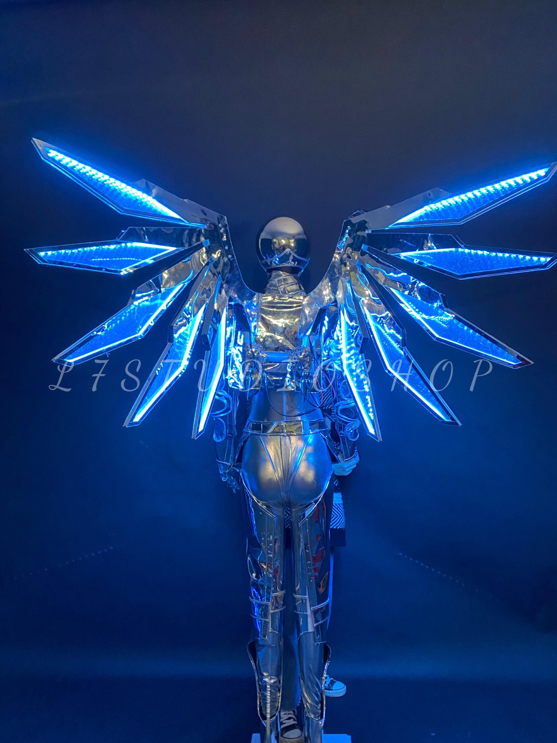 Cyberpunk LED Exoskeleton Costume: Gothic Halloween Armor With Wings - Etsy
