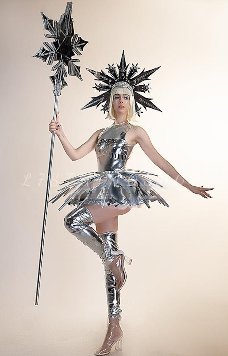 Cyberpunk LED Costume: Silver Futuristic Armor, Burning Man Cosplay - Etsy