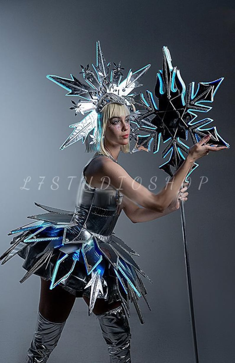 Cyberpunk LED Costume: Silver Futuristic Armor, Burning Man Cosplay - Etsy