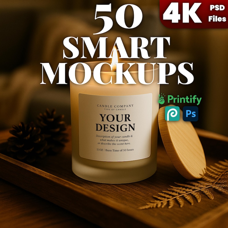 Psd Frosted Candle Mockup - Etsy