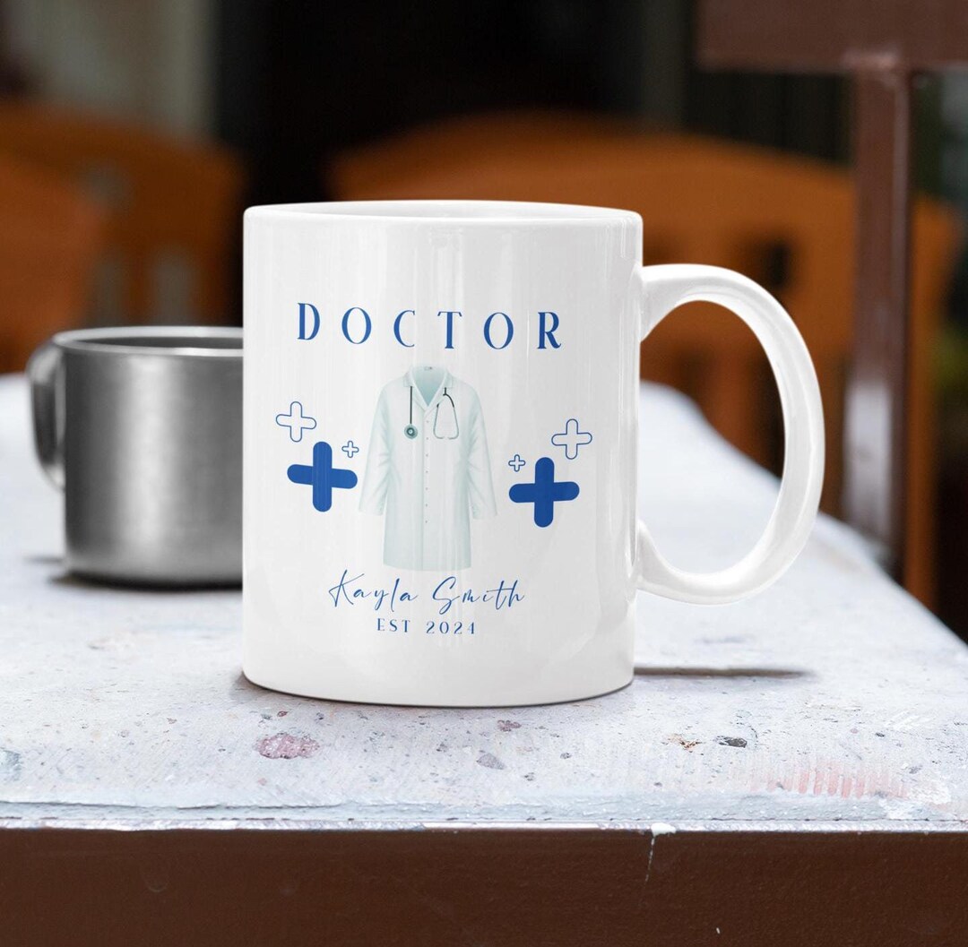 Personalized Doctor Ceramic Mug, Custom Name and Date Doctor Coffee Cup ...