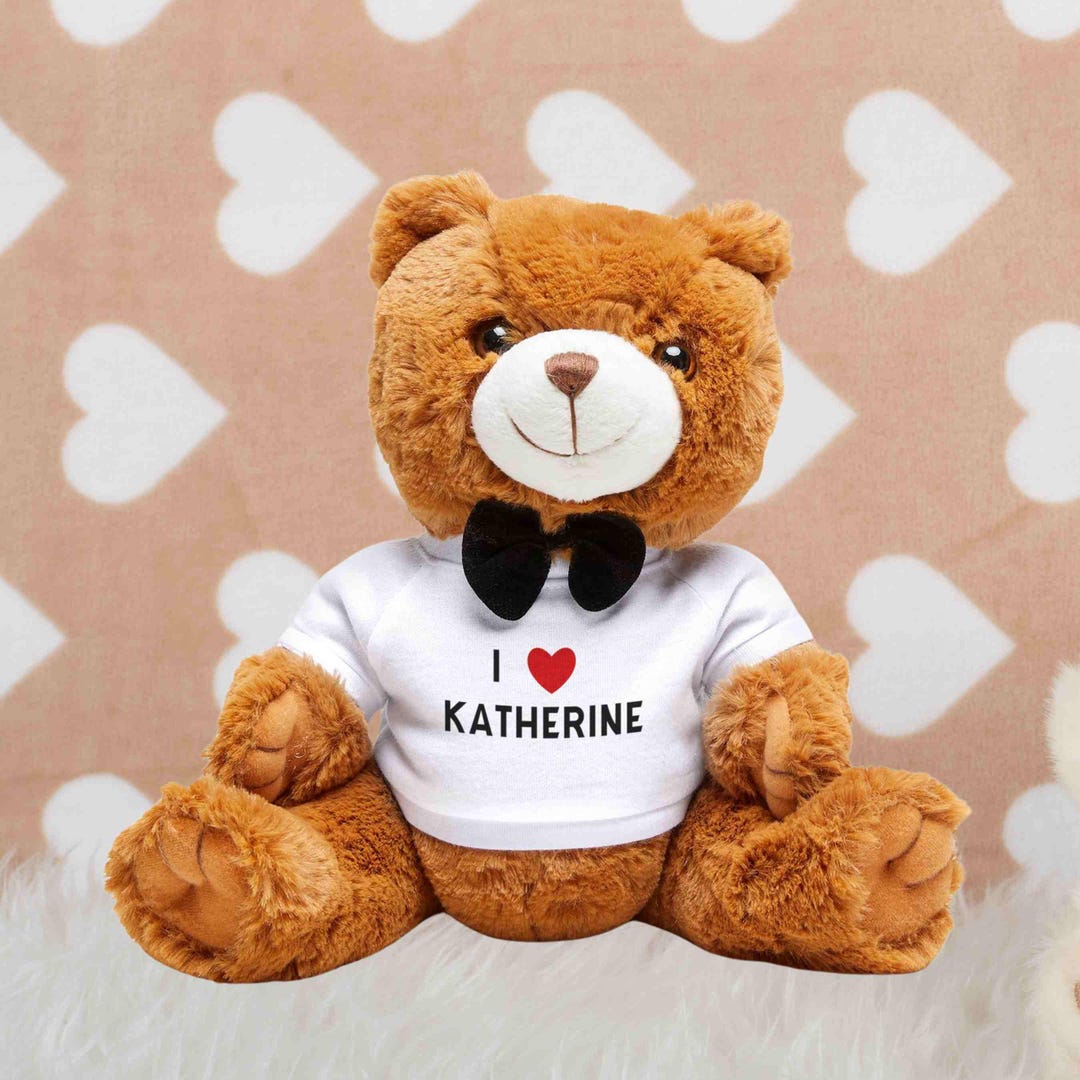 Custom I Love You Bear, Custom Teddy Bear, Personalized Custom Stuffed ...