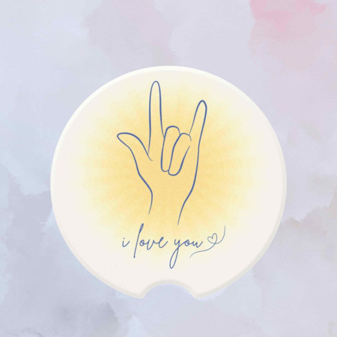 ASL I Love You Soapstone Car Coasters: American Sign Language Gift - Etsy