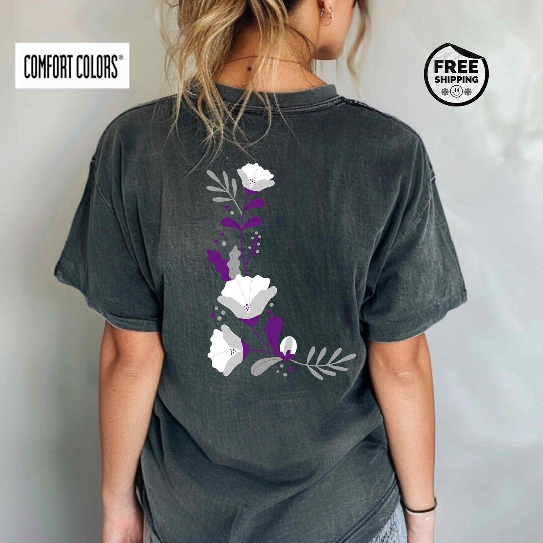 Asexual Pride Floral Shirt: Subtle Ace Flag Comfort Colors Tee - Etsy