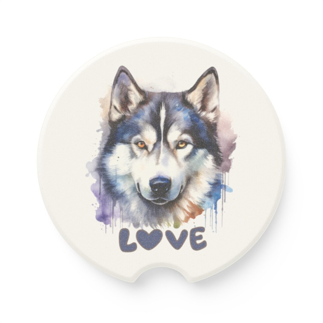 Husky Car Coasters: Absorbent Soapstone Car Cup Holder - Etsy