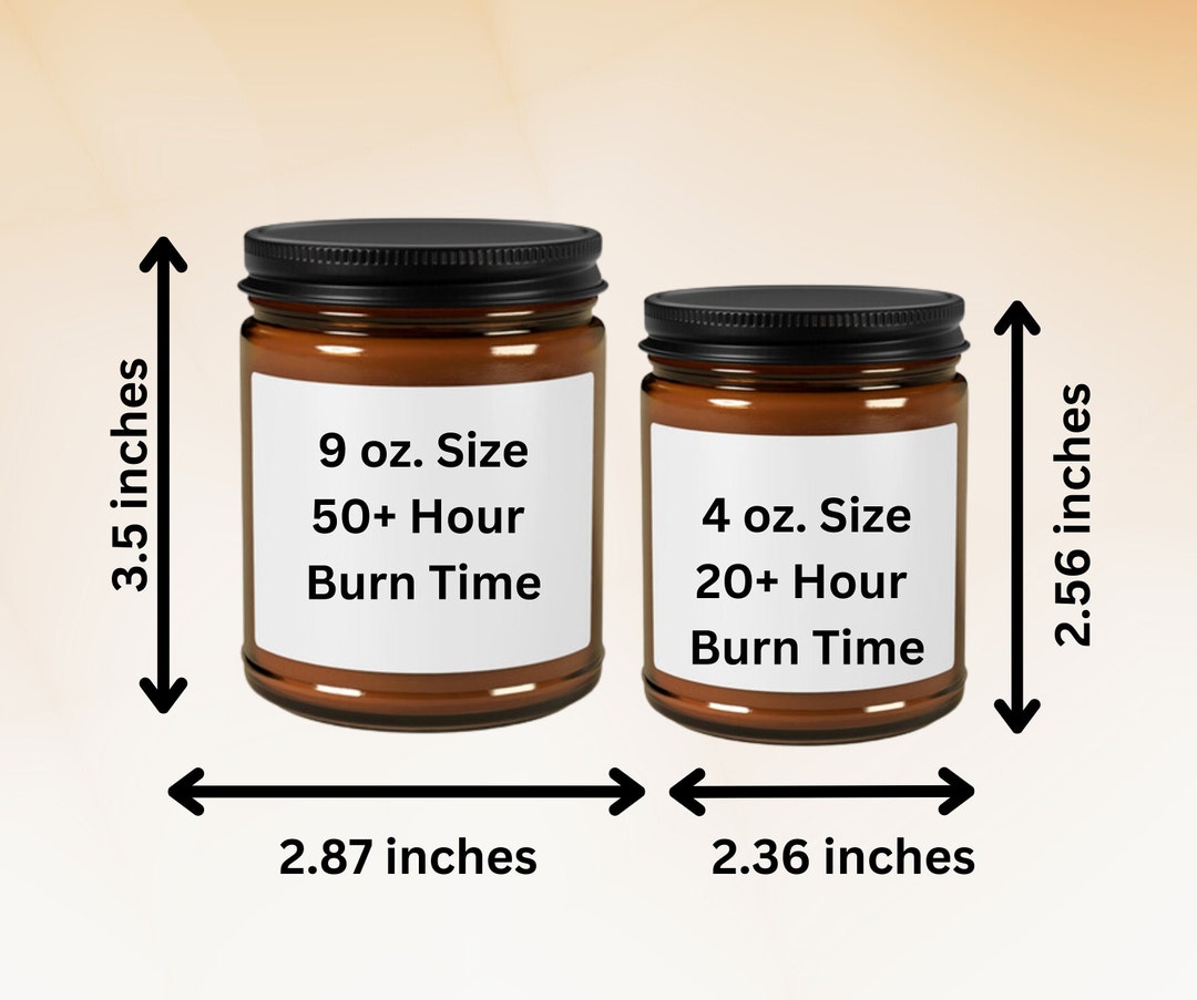 Soy Wax Candle Size Chart, Sow Wax Printify Candle multi-size, Amber ...