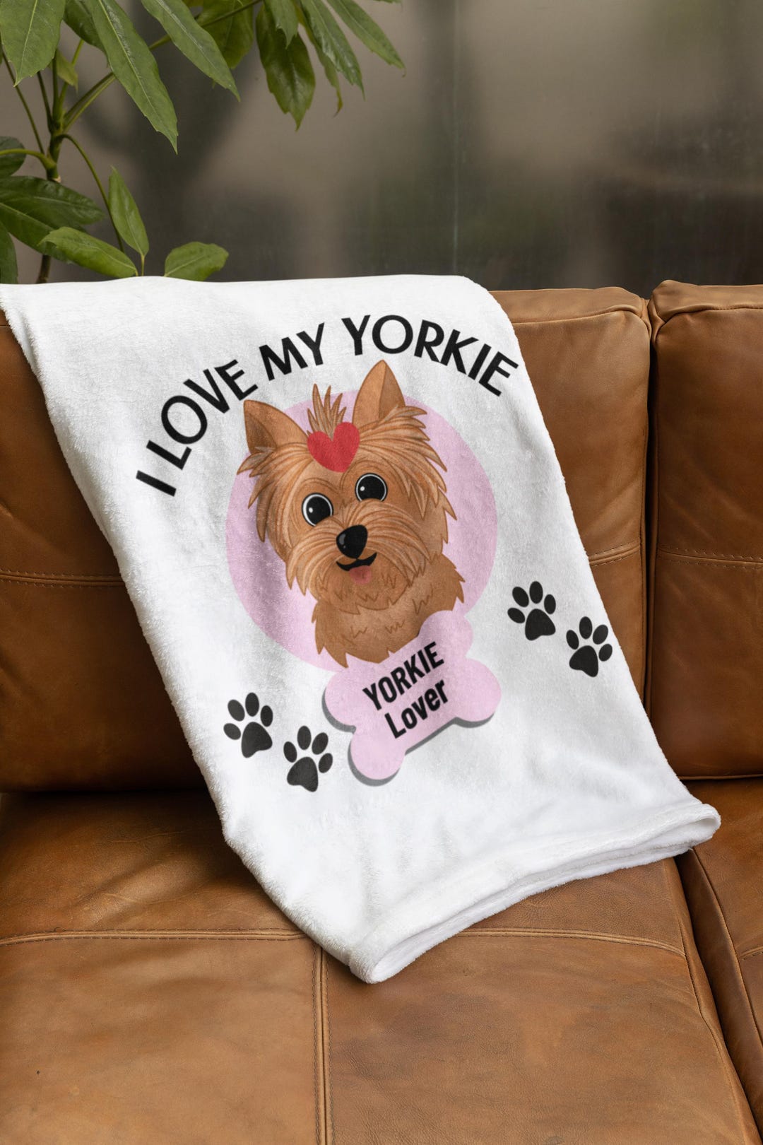 I Love My Yorkie Blanket, Yorkie Lover Gift, Cozy Dog Blanket, Furry ...