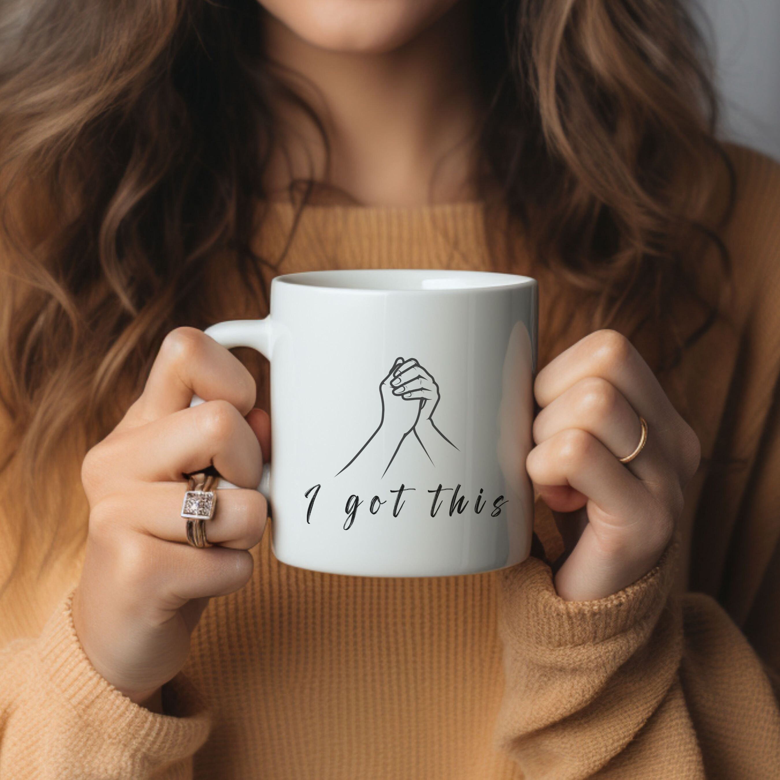 Religious Coffee Mug Praying Hands Motivational Quotes Affirmation