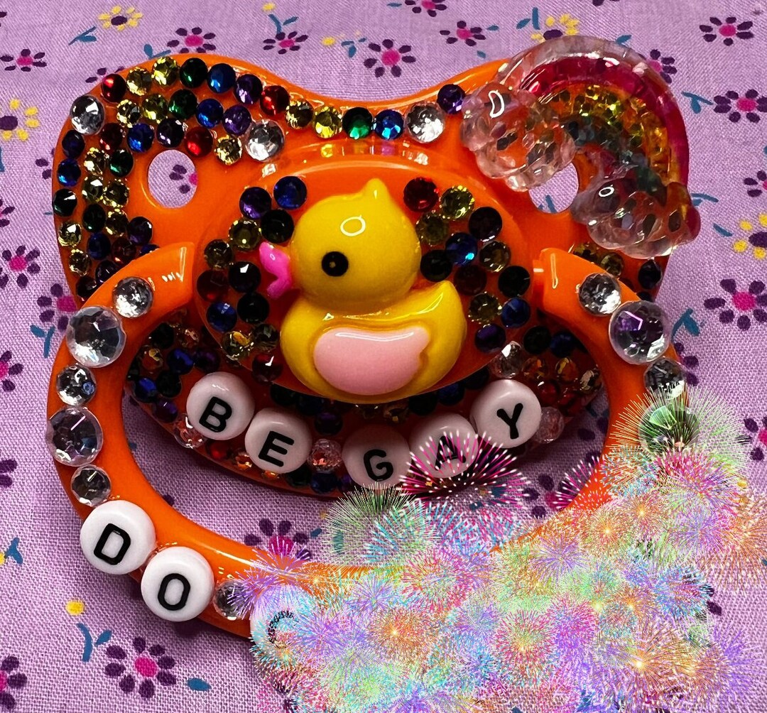 Rainbow LGBT Duck Rave/edm Deco Adult Pacifier - Etsy