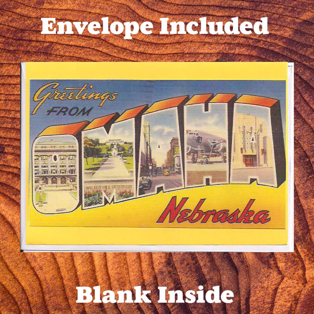 Note Card With Envelope - Greetings From Omaha - Omaha Nebraska - Blank ...