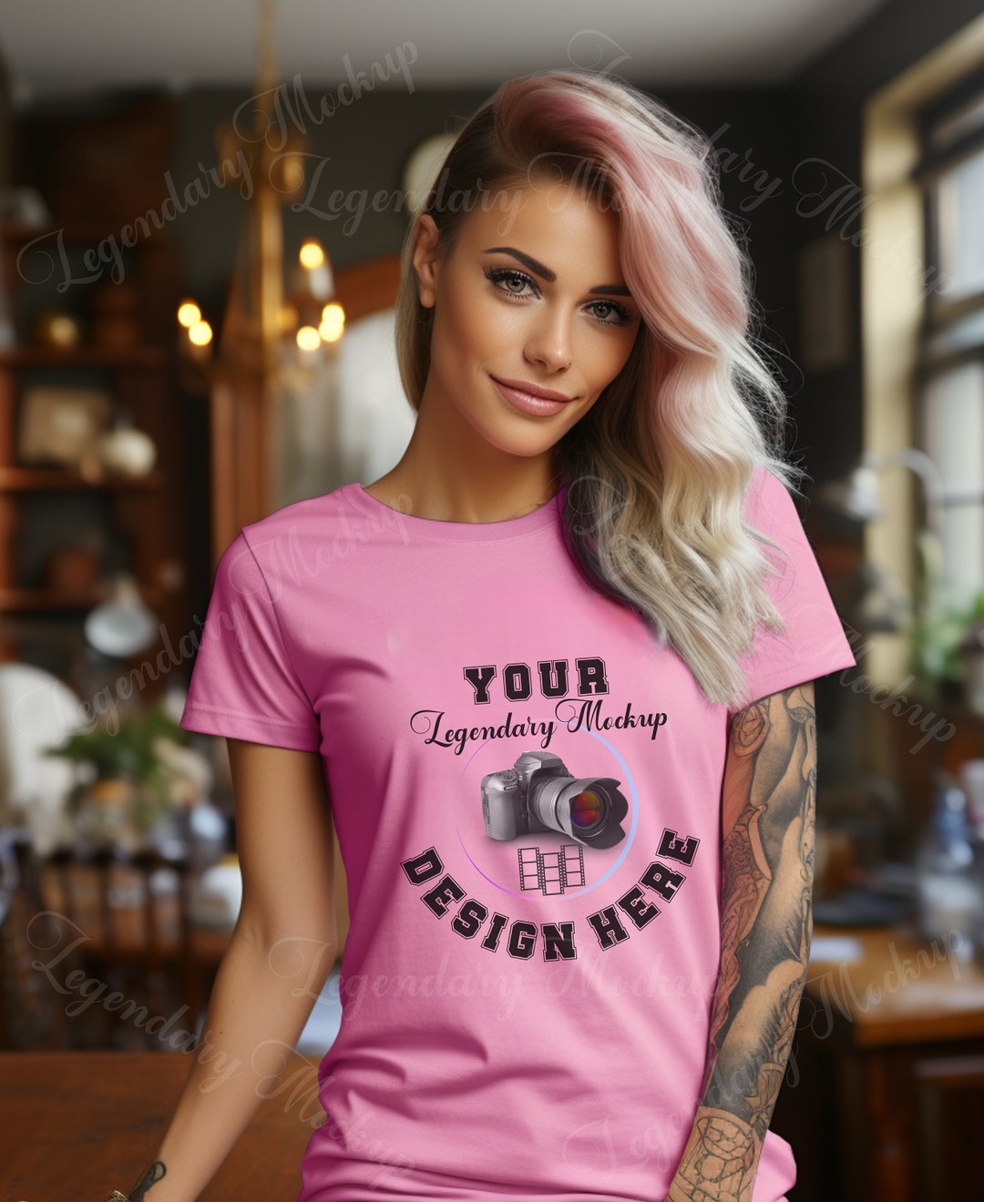 Charity Pink Bella Canvas 3001 Model Mockup, Bella Canvas T-shirt ...