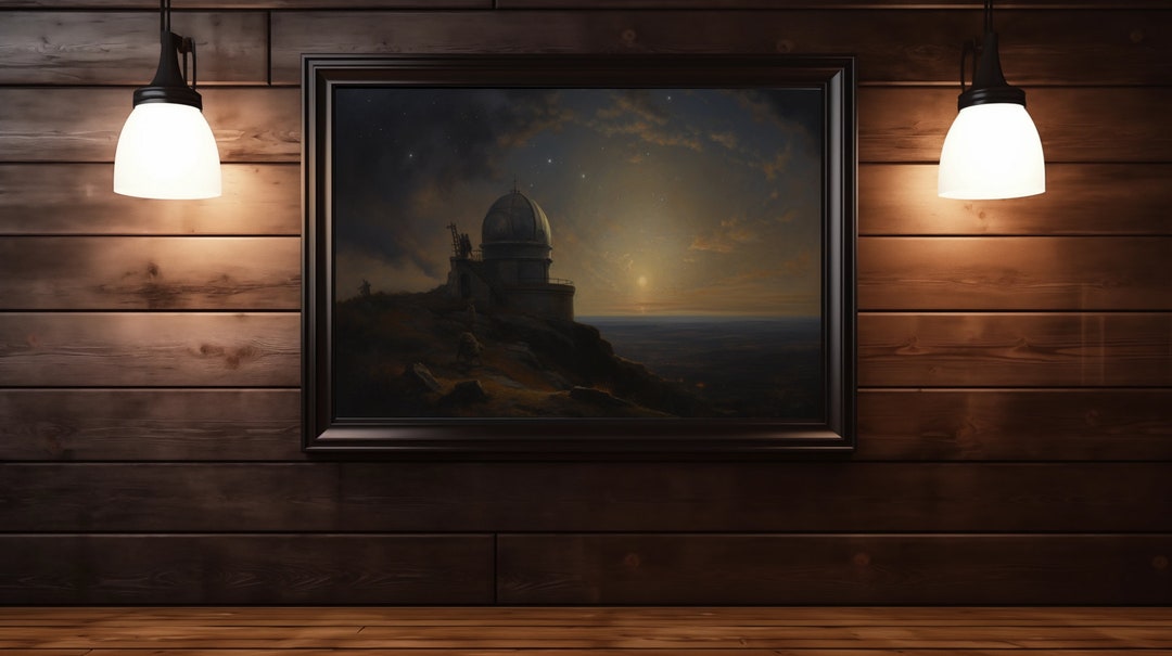 Dark Academia Painting Observatory Wall Art Gothic Wall Decor Dark ...