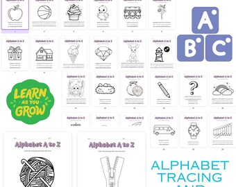Printable Educational Coloring A4 Pages Tracing and Spelling Learning ...