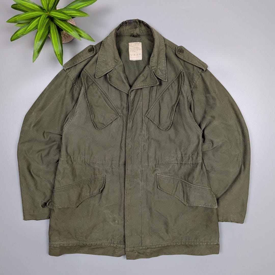 Vintage 80s Dutch Army Military Field Jacket Dark Green Rare Utility ...