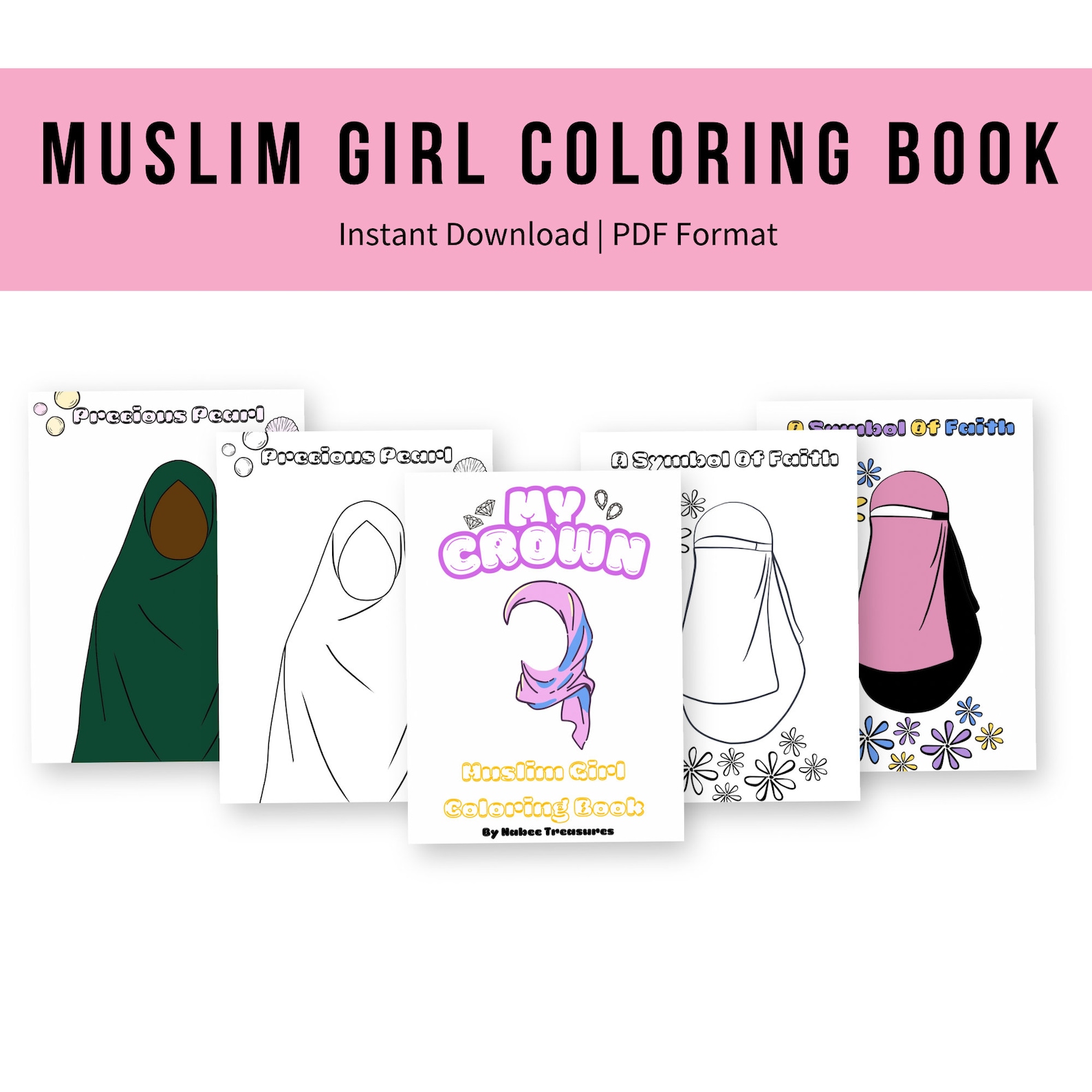 Muslim Coloring Book, Muslim Girl Coloring Pages, Islamic Activity Book ...