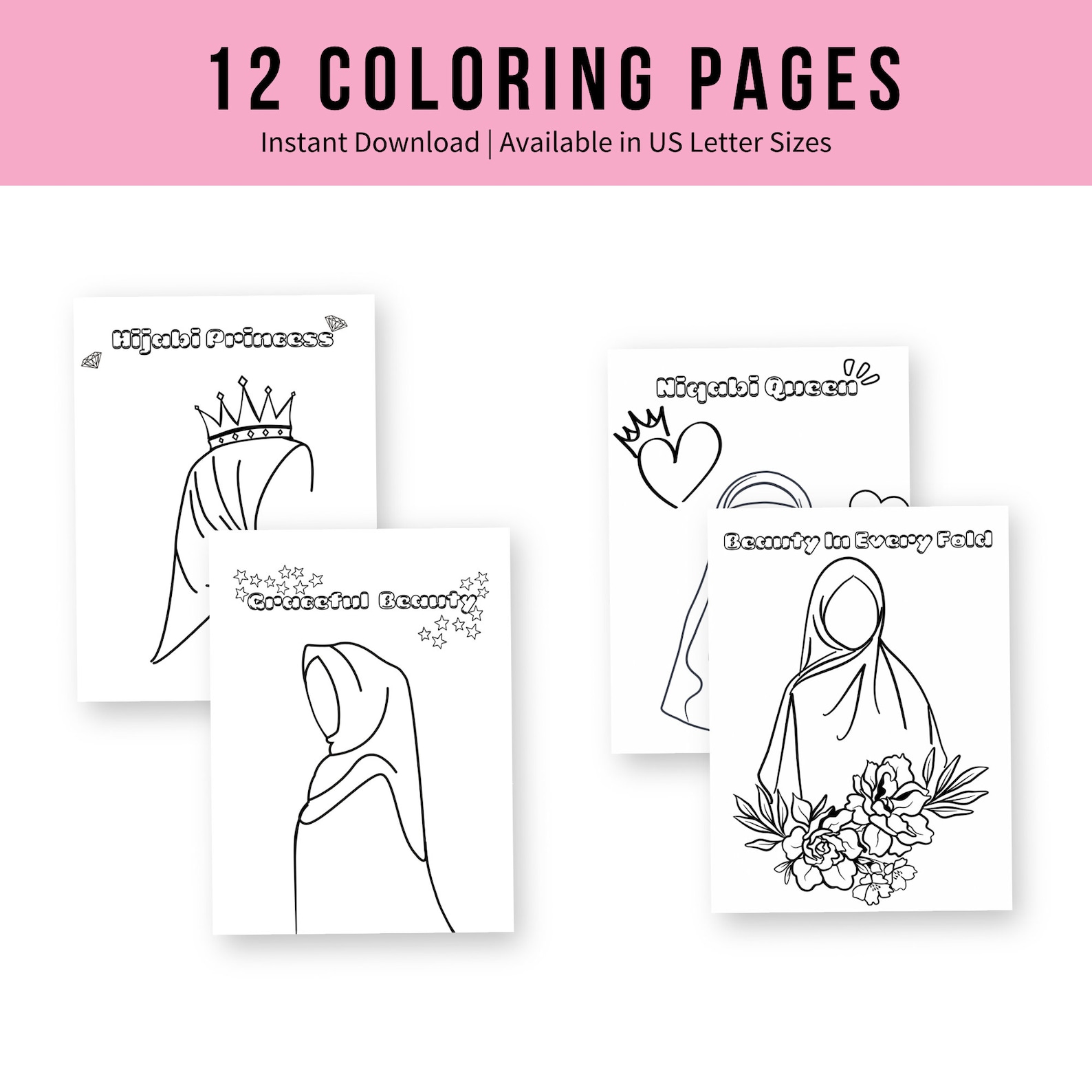 Muslim Coloring Book, Muslim Girl Coloring Pages, Islamic Activity Book ...