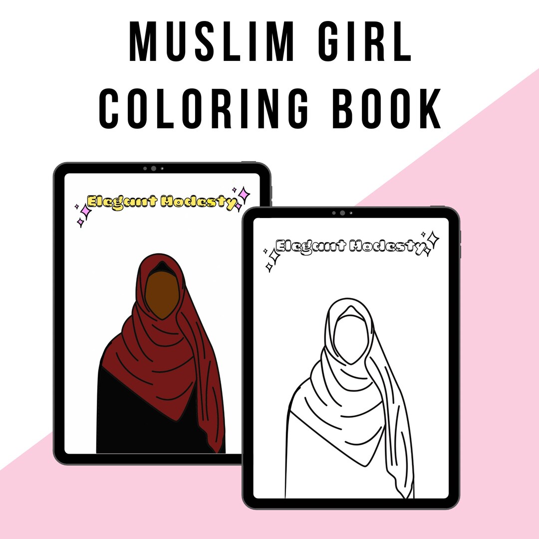 Muslim Coloring Book, Muslim Girl Coloring Pages, Islamic Activity Book ...