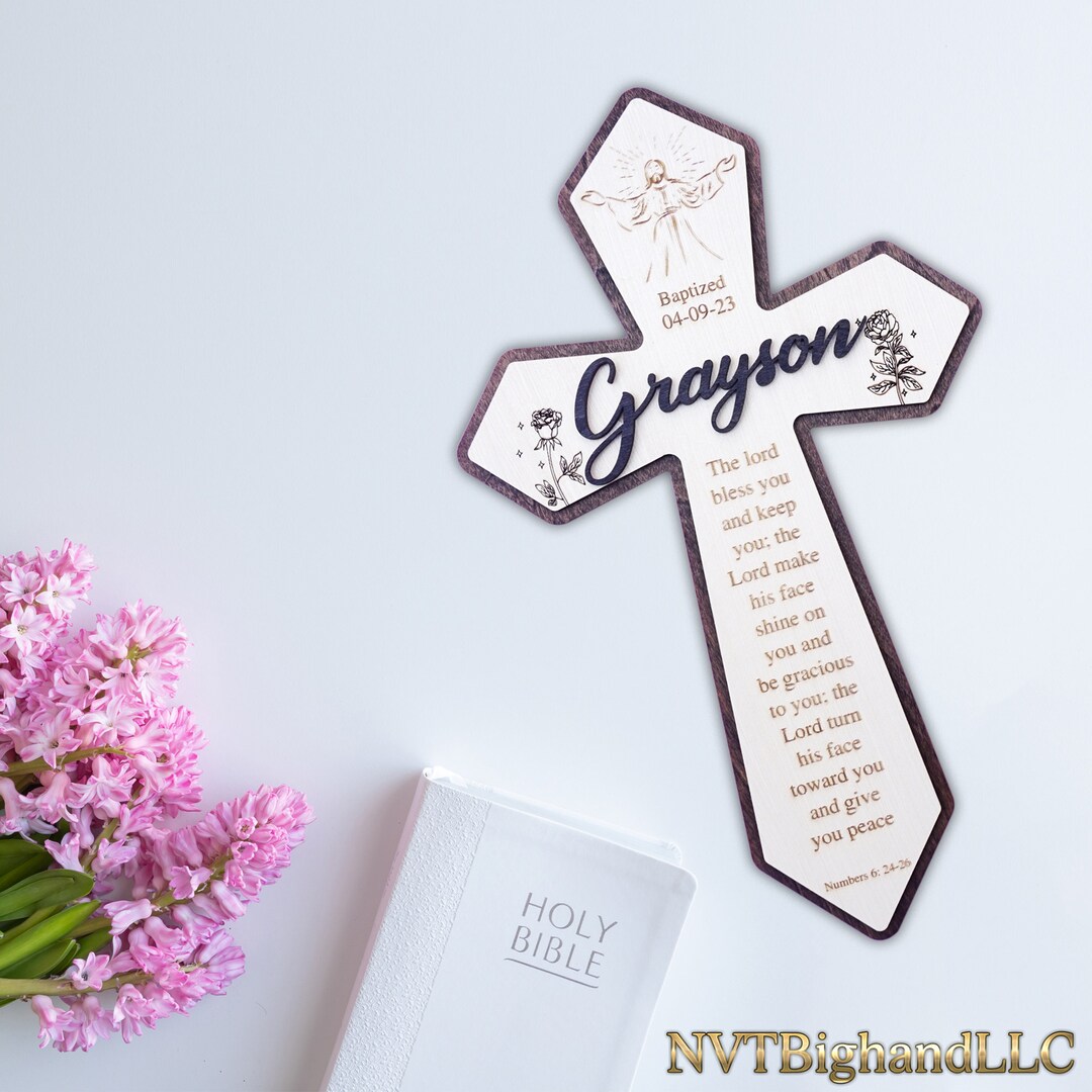 Personalized Baptism Gift, Baptism Gift Boy Girl, Cross With Name Bible ...