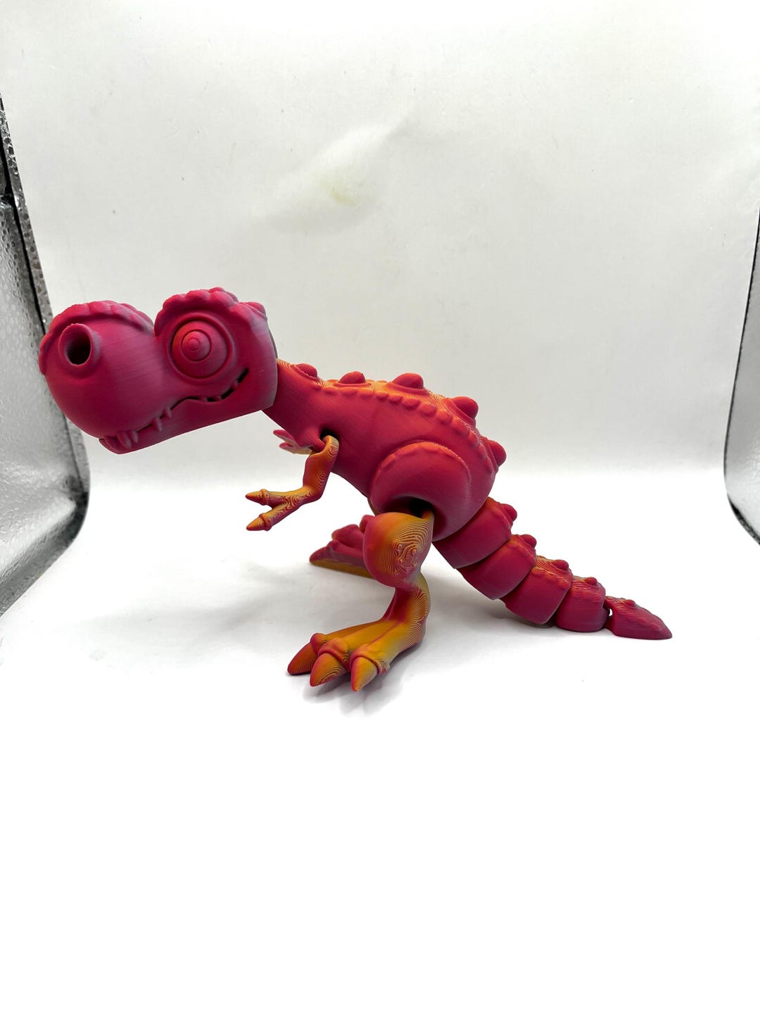 3d Matte Pink Yellow T-rex Figurine 6x4in - Etsy