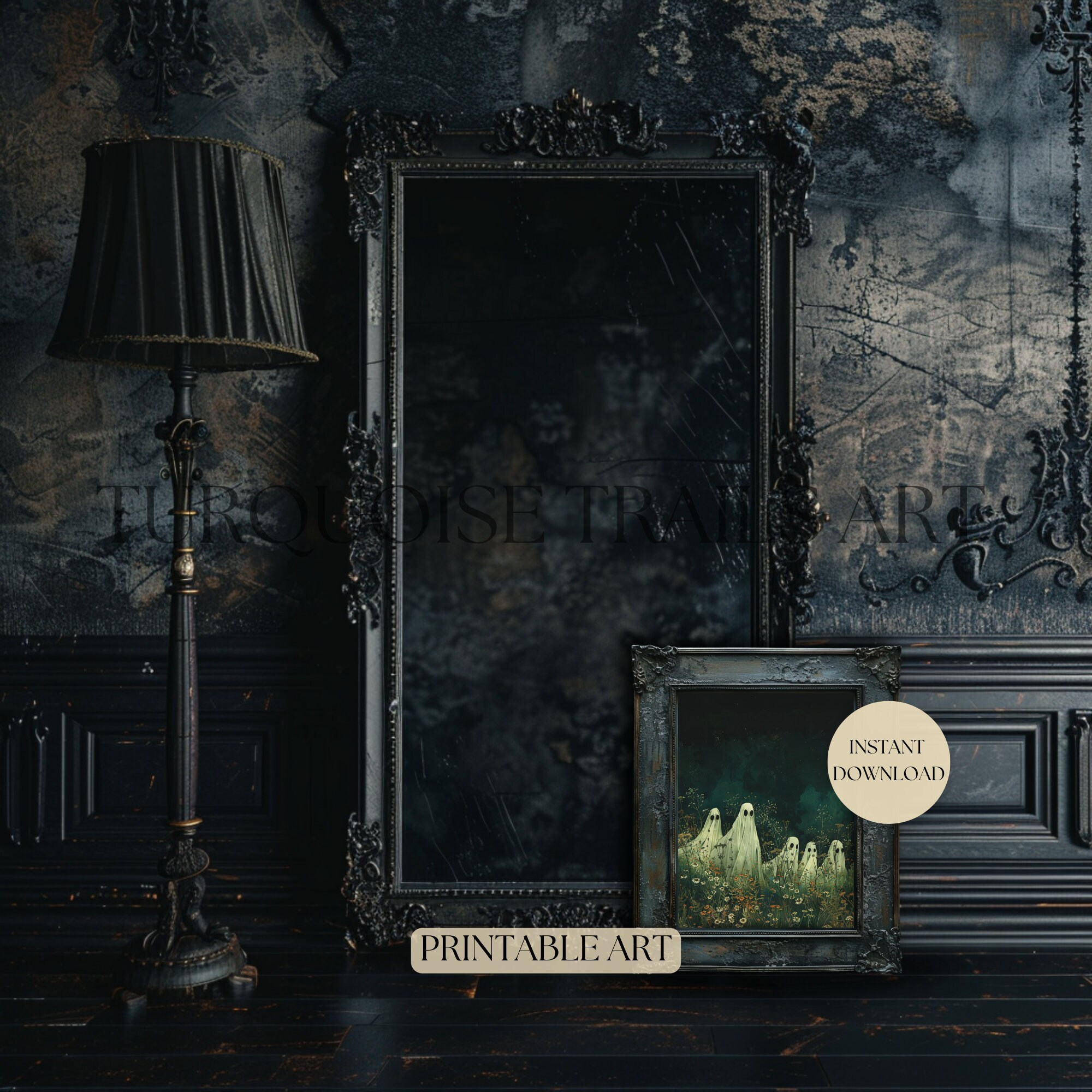 Whimsigoth Decor Ghost Picture Ghost Poster Ghost Painting Dark ...