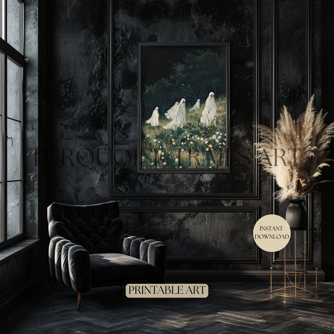 Whimsigoth Decor Ghost Picture Ghost Poster Ghost Painting Dark ...