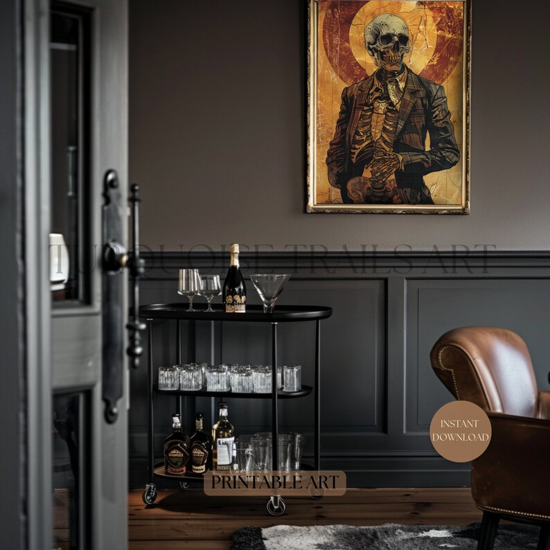 3 Cowboy Skeleton Masculine Wall Art Old Money Aesthetic Cowboy Artwork ...