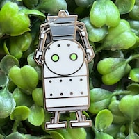 Goth Bot Enamel Pins Geek Gamer Nerd Emo Black Grey Android Fantasy ...