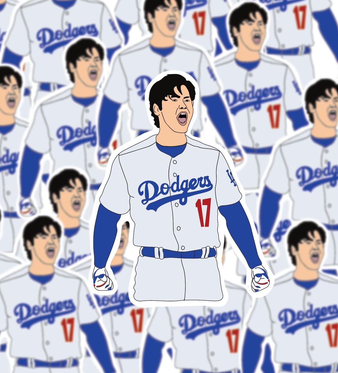 Shohei Ohtani Los Angeles Dodgers Baseball Sticker - Etsy