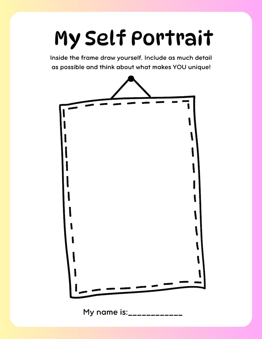 Self Portrait Activity for Kids | Activity Worksheets for Teachers and ...